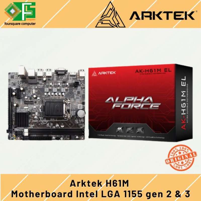 Jual Motherboard H61 Intel Lga 1155 Gen 2 Dan 3 Arktek Ak-h61m El Di Seller Foursquare Computer ...
