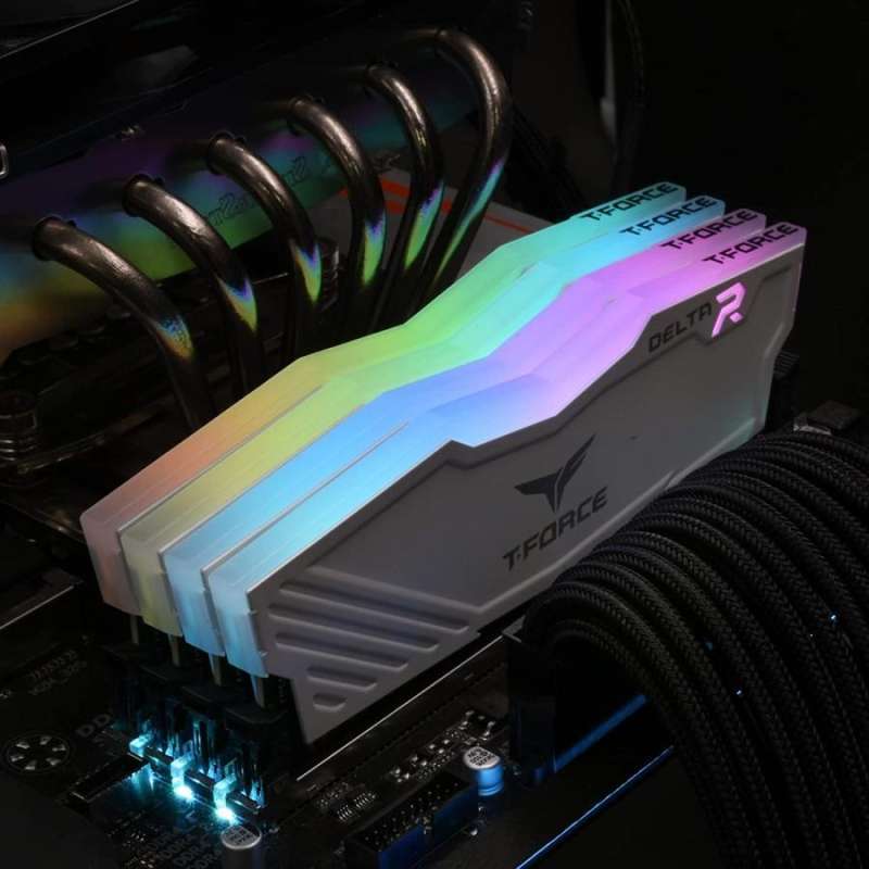 Promo Ram DDR4 32GB Kit 2x16GB PC 3200 Mhz Team T-Force Delta RGB White ...