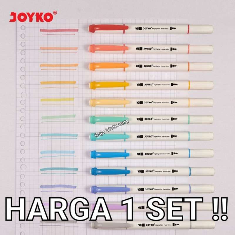 Jual Joyko Pastel Highlighter Set / Spidol Penanda Berwarna Pastel ...