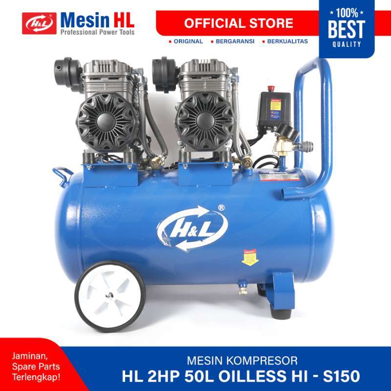 Promo Hl Mesin Kompressor Angin / Compressor Hl 2hp 50l Oilless Hi-s250 ...