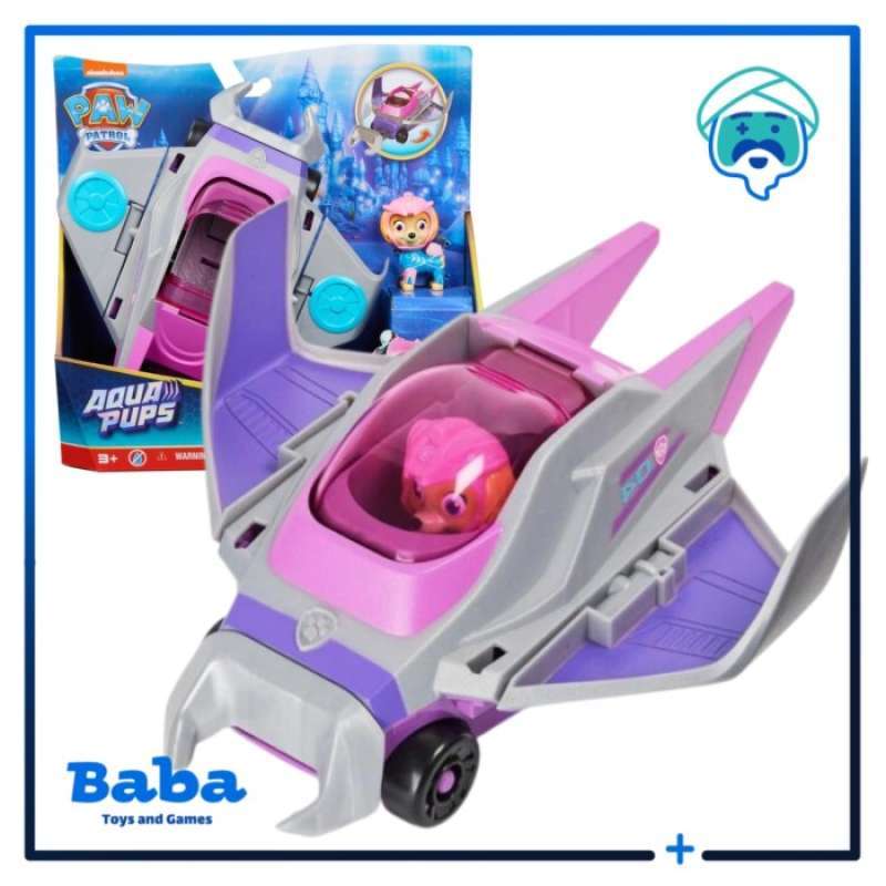 Promo Paw Patrol Aqua Pups Skye Skye's Manta Ray Vehicle Toy Figure Set ...