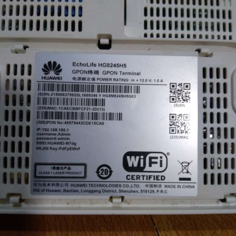 Jual huawei gpon echolife hg8245h5 di Seller Supermart Market - Cengkareng Timur, Kota Jakarta ...