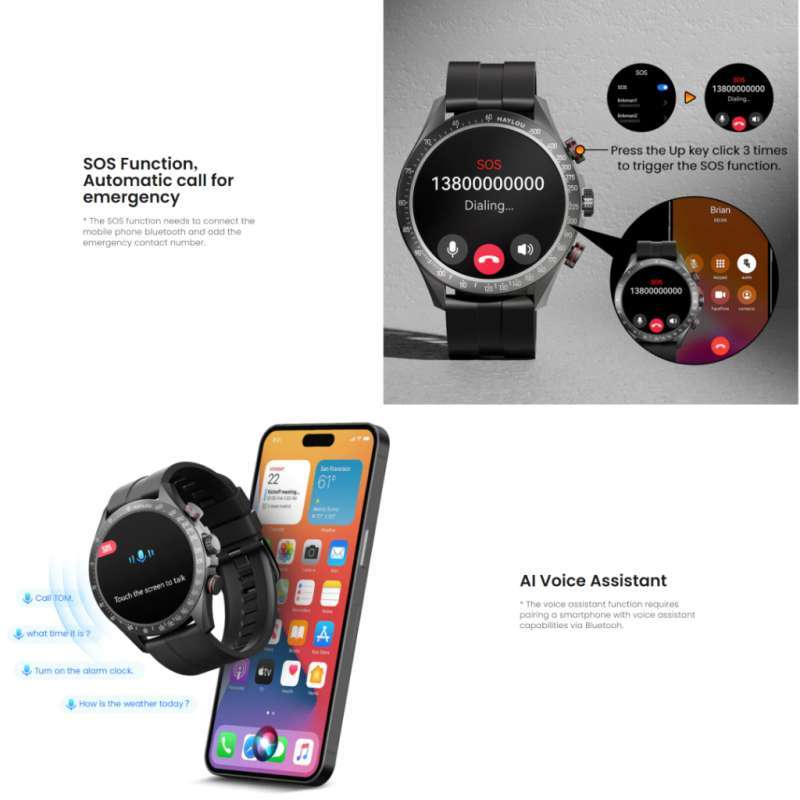 Promo Haylou Solar Pro Smartwatch Bluetooth Call Aod Waterproof ...