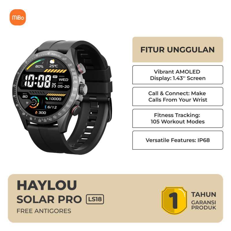 Jual Smartshatch Hylou Solar Pro Spesifikasi Original, Murah & Diskon ...