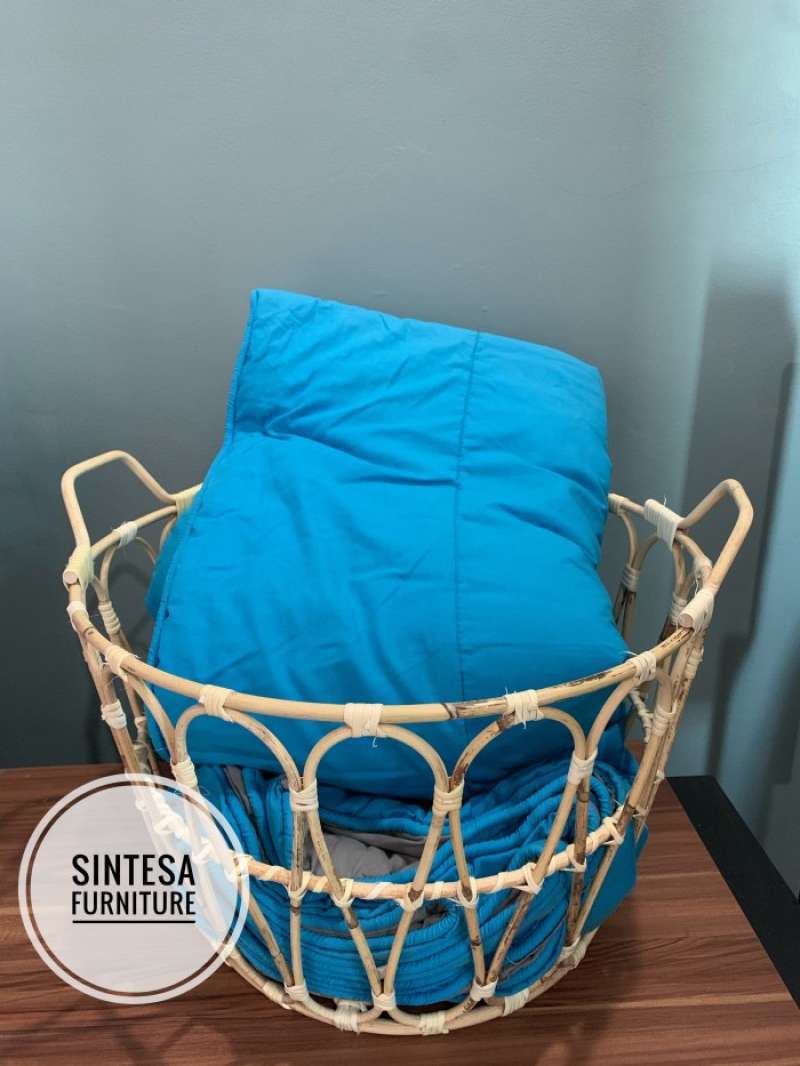 Promo keranjang laundry rotan/keranjang rotan diameter 50cm Diskon 33% ...
