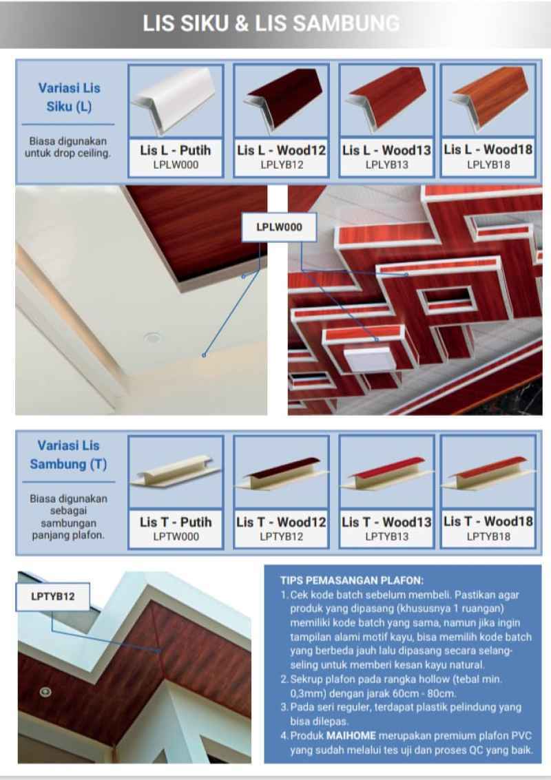 Jual List Plafon /motif Pvc Maihome /list Siku Ukuran 4m Di Seller ...