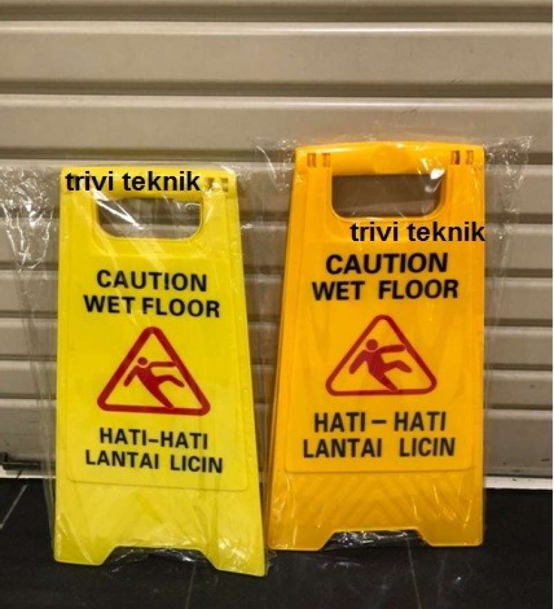 Promo Papan Tanda Peringatan Lantai Licin,warning Sign Caution Wet ...