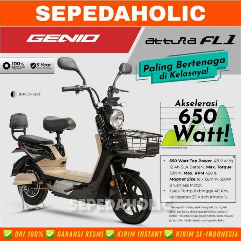 Promo Sepeda Listrik GENIO ATTURA FL1 BY UNITED 350 Watt Electric E ...