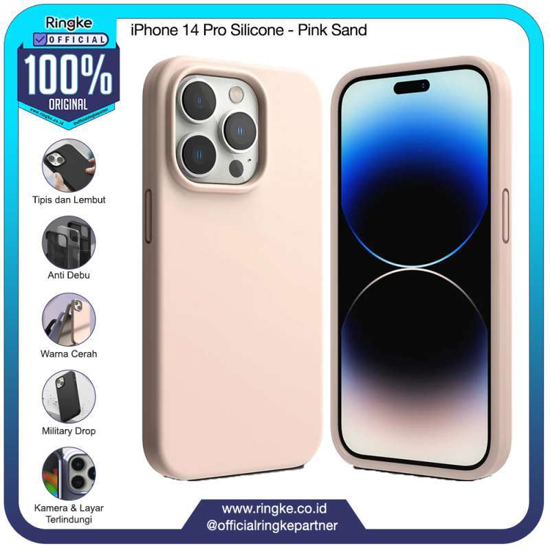 Jual Ringke iPhone 14 Pro Casing Softcase Tipis MagSafe Tahan Banting Crack - Silicone Pink Sand ...