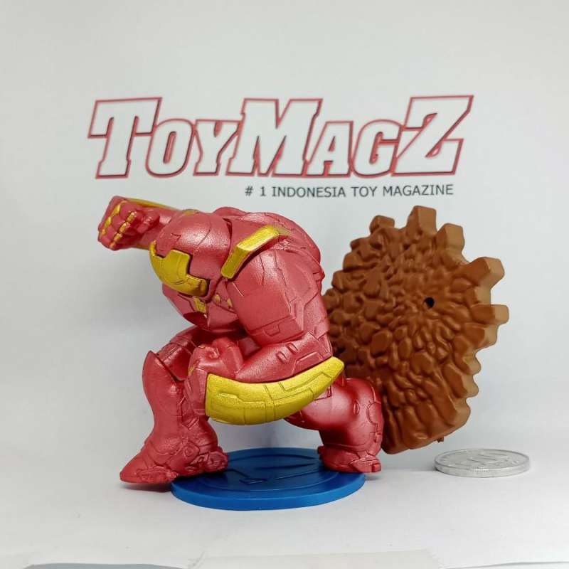Jual Mini Action Figure Marvel Chibi Hulkbuster Iron Man With Wall Di ...