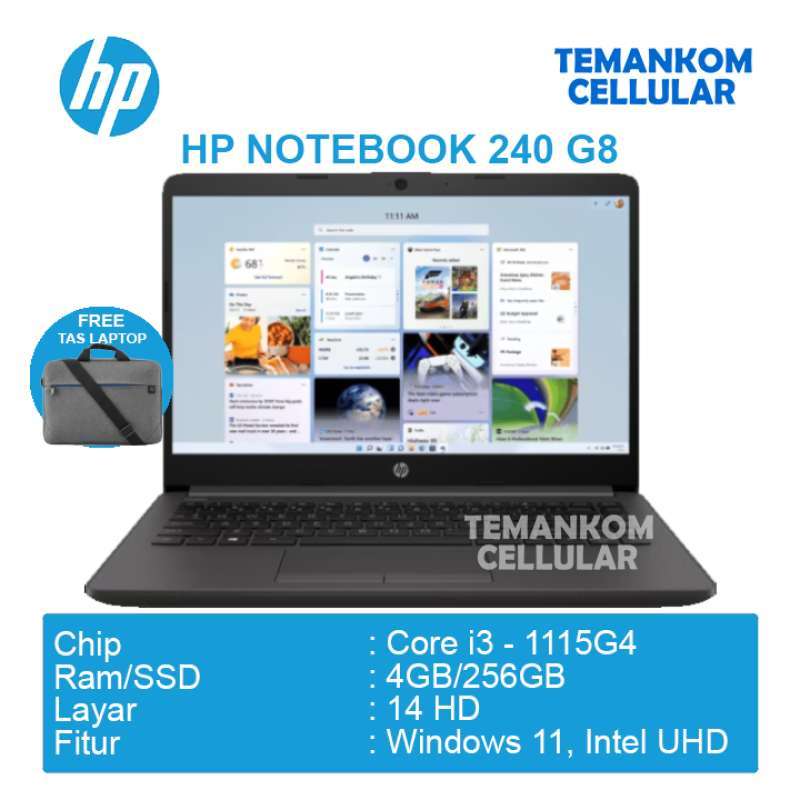 Jual Laptop HP NOTEBOOK 240 G8 CI3 1115G4 core i3 RAM 4GB SSD 256GB ...