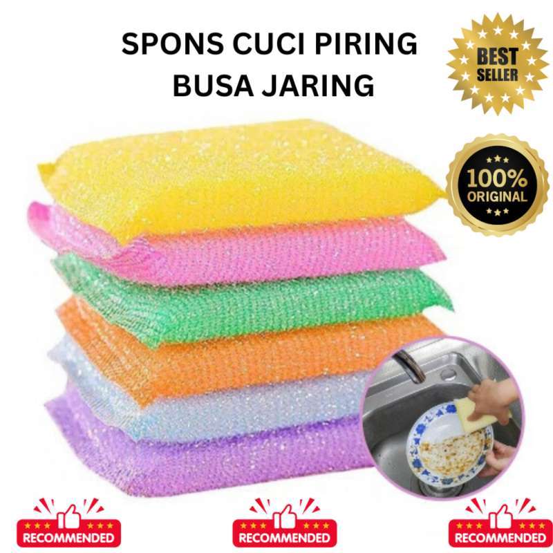 Jual [kantan] Spon Busa Cuci Piring Sabut Jaring Spons Dishwashing ...