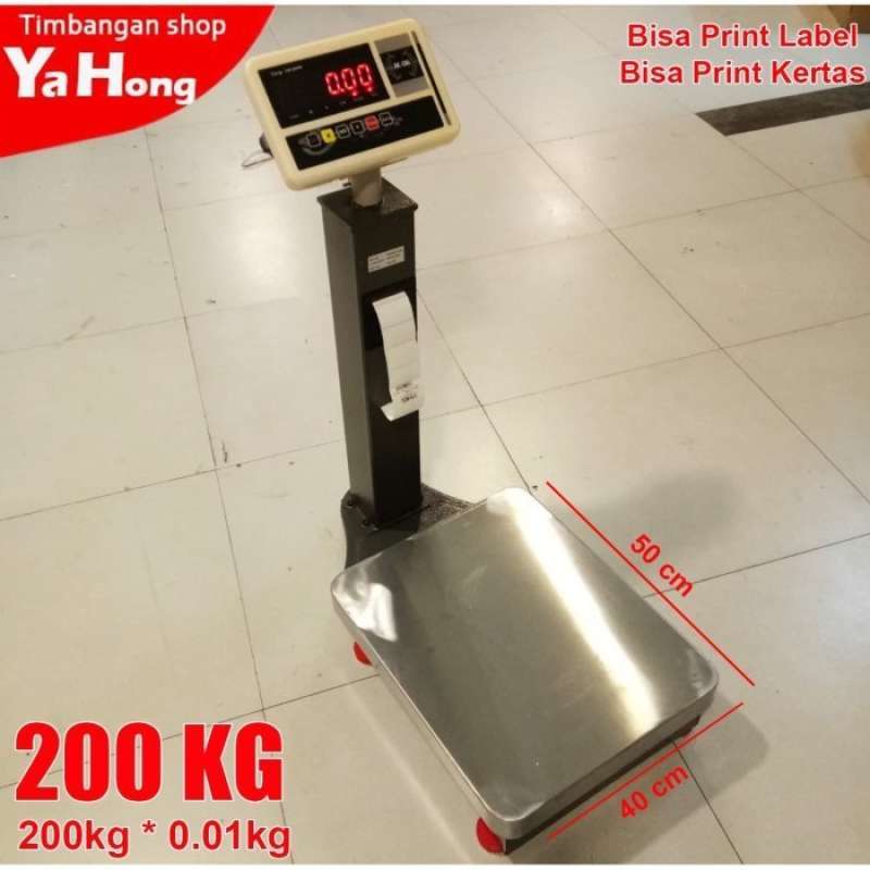 Promo Timbangan Barang Digital Printer Label Print Kertas 200kg 0.01kg ...