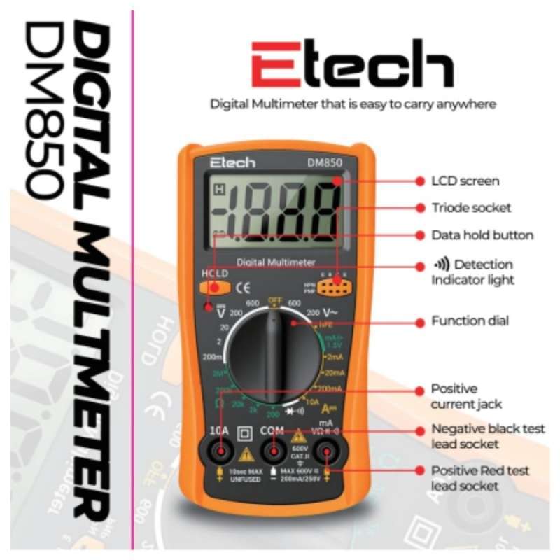 Promo Multitester Digital Dm 850 Alat Ukur Arus Listrik Ac/dc Diskon 23 ...