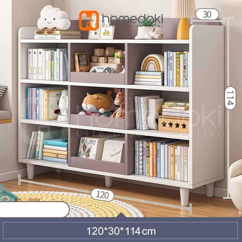 Promo Homedoki Rak Buku Kayu Minimalis / Rak Buku Pajangan / Rak Buku ...