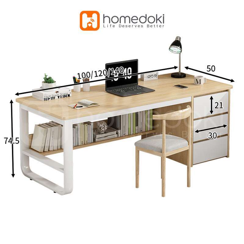 Jual Homedoki Meja Kantor / Meja Komputer / Meja Kerja Minimalis / 120cm Meja Belajar / Meja ...