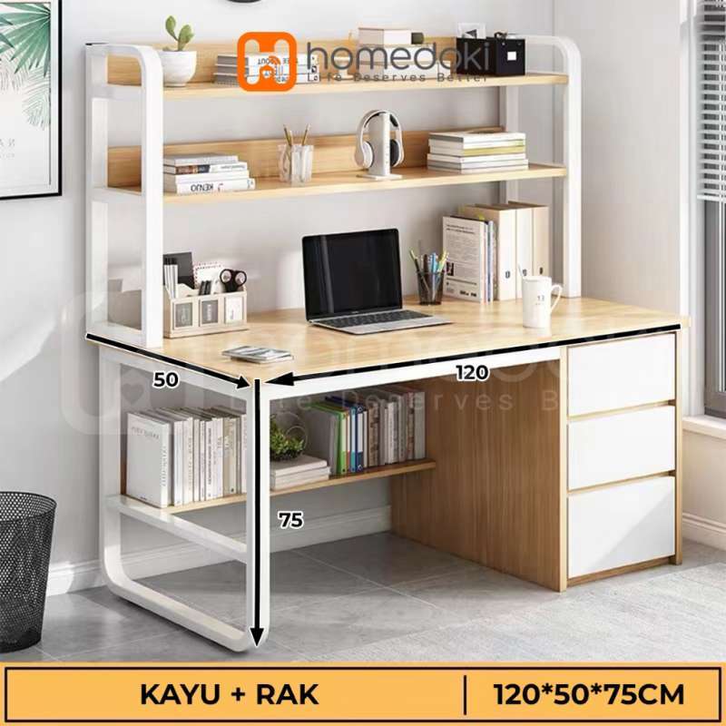Jual Homedoki Meja Kantor / Meja Komputer / Meja Kerja Minimalis / 120cm Meja Belajar / Meja ...