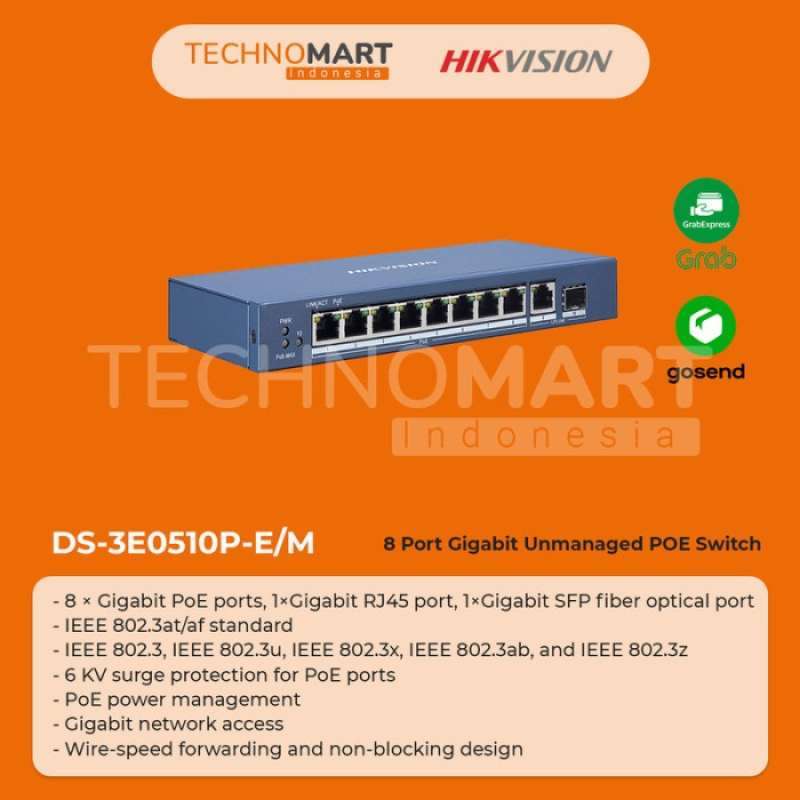 Promo Hikvision Gigabit Poe Switch 8 Port Ds-3e0510p-e/m Diskon 23% Di ...