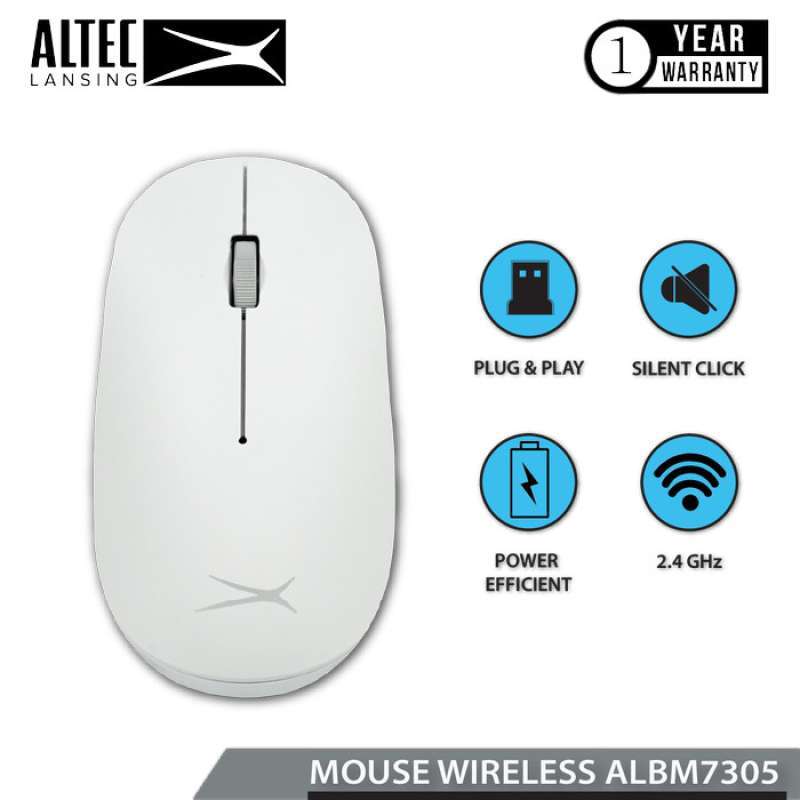 Promo Altec Lansing Slim Mouse Wireless Albm7305 White Diskon 23% Di ...