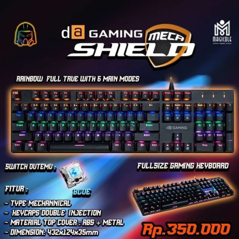 Promo Da Meca Shield Fullsize Mechanical Gaming Keyboard Diskon 23% Di ...