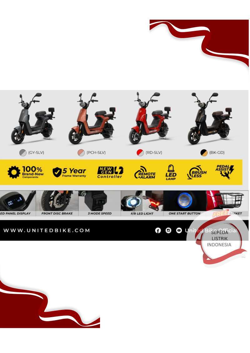 Promo Sepeda Listrik United Bike Salvador 2.0 Disc Brake 48 Volt 20 Ah ...