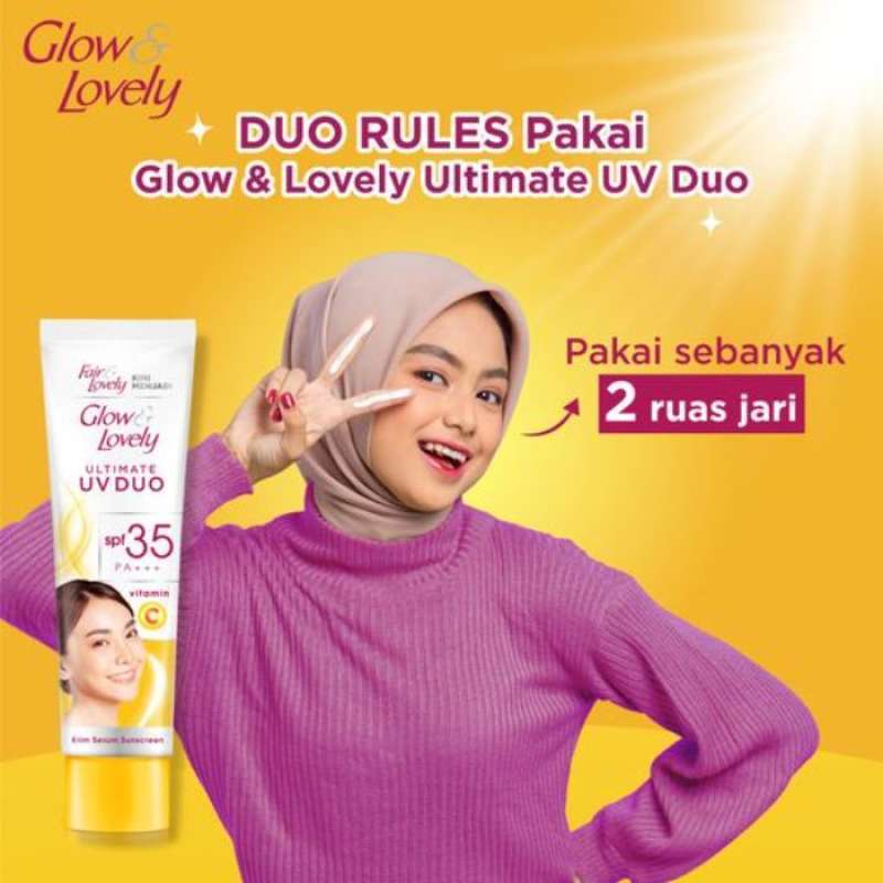 Jual Glow & Lovely Ultimate Uv Duo Krim Vit C & Niacinamide Sunscreen Spf 35 Pa+++ [20 G] Di ...