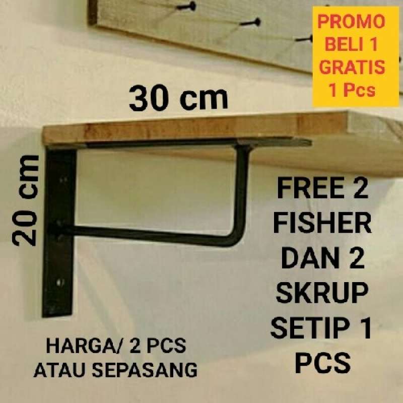 Promo Rak Besi Siku Besi Ambalan Rak Penyangga Papan Rak Dinding Rak ...