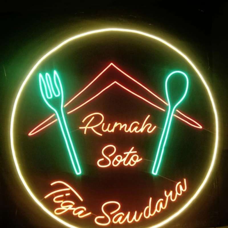 Promo Lampu Led Neon Text Tulisan Rumah Soto Tiga Saudara Pesanan Kak ...