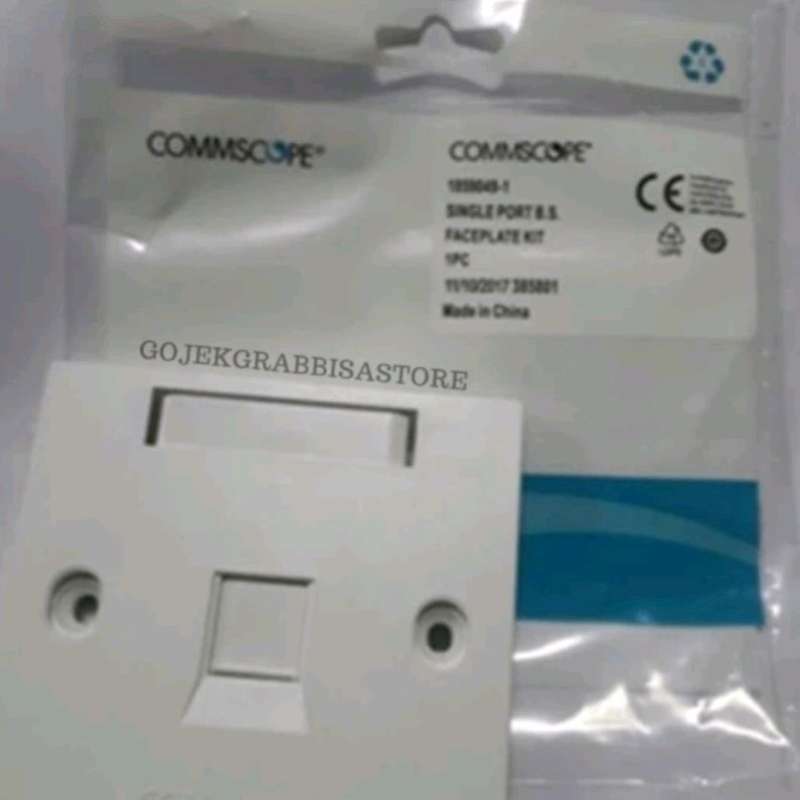 Jual Faceplate Amp Commscope 1 Port Lan Rj45 Single (1 Lubang) 1 Hole ...