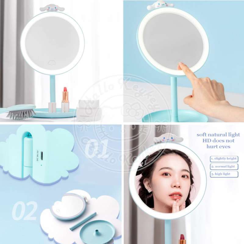 Jual cermin kaca rias make up meja LED cinnamoroll original sanrio di ...