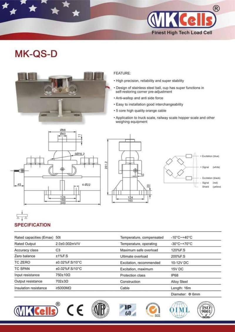 Jual Load Cell / Sensor Timbangan Mk Cells 30 Ton Mk-qs-d Di Seller Tiga Daun Mas - Mangga Besar ...