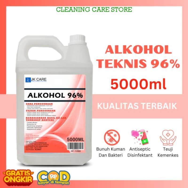 Promo Alkohol Teknis 96% 5 Liter - Jk Care Alcohol Diskon 33% di Seller ...
