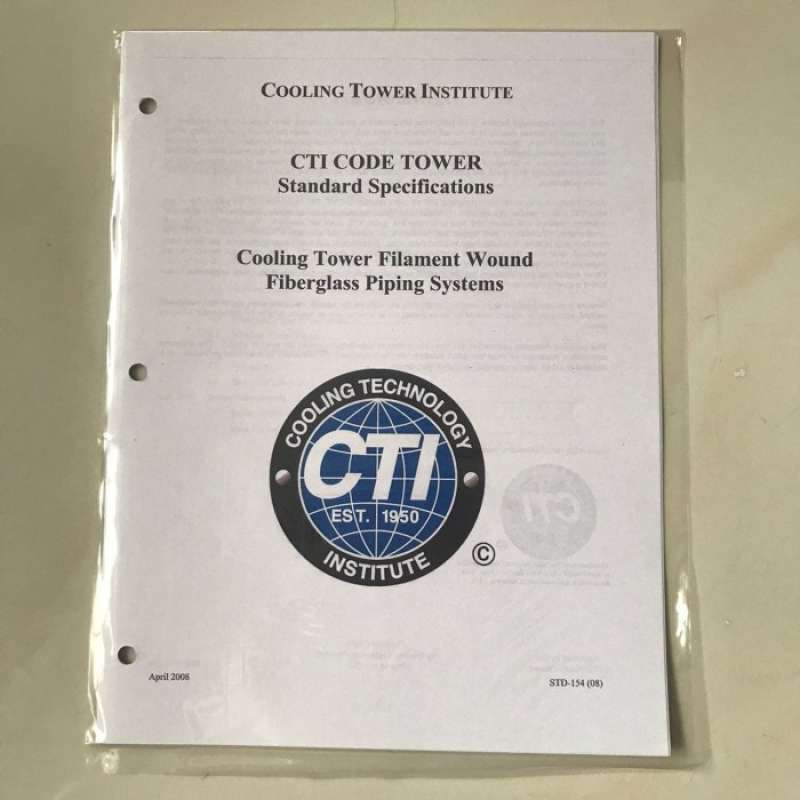 Promo CTI STD 154 08 - Cooling Tower Filament Wound Fiberglass Piping System Diskon 23% di ...