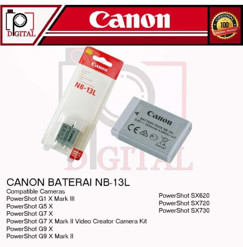 Promo CANON BATERAI NB-13L NB13L BATTERY FOR G7X / G7X II Diskon 23% di Seller GUGIYU STORE ...