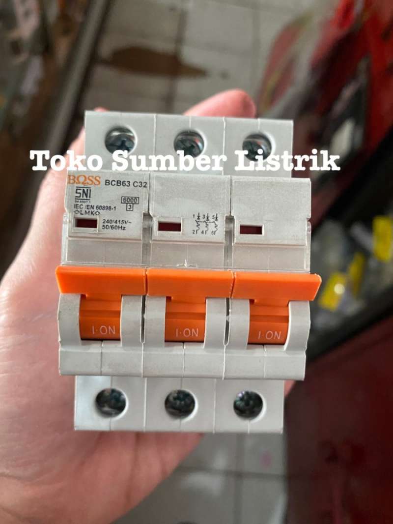 Promo Mcb 3phase sikring 3p 10a 16a 20a 25a 32a 40a 3 phase induk 6kA ...
