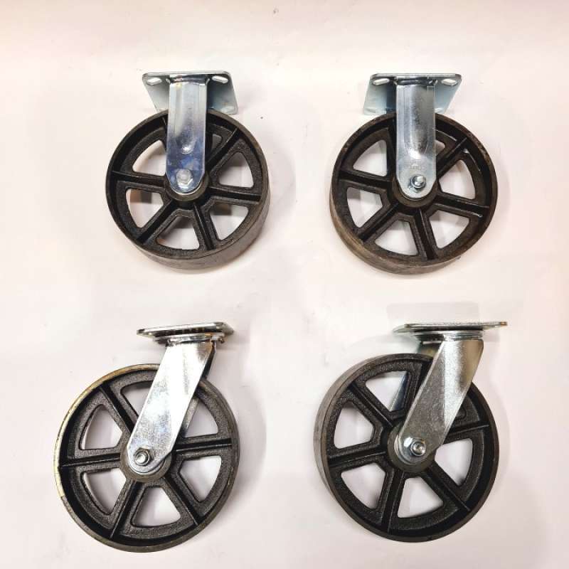 Promo Roda Troley besi heavy duty 8 inch (2putar 2mati) Diskon 23% di ...