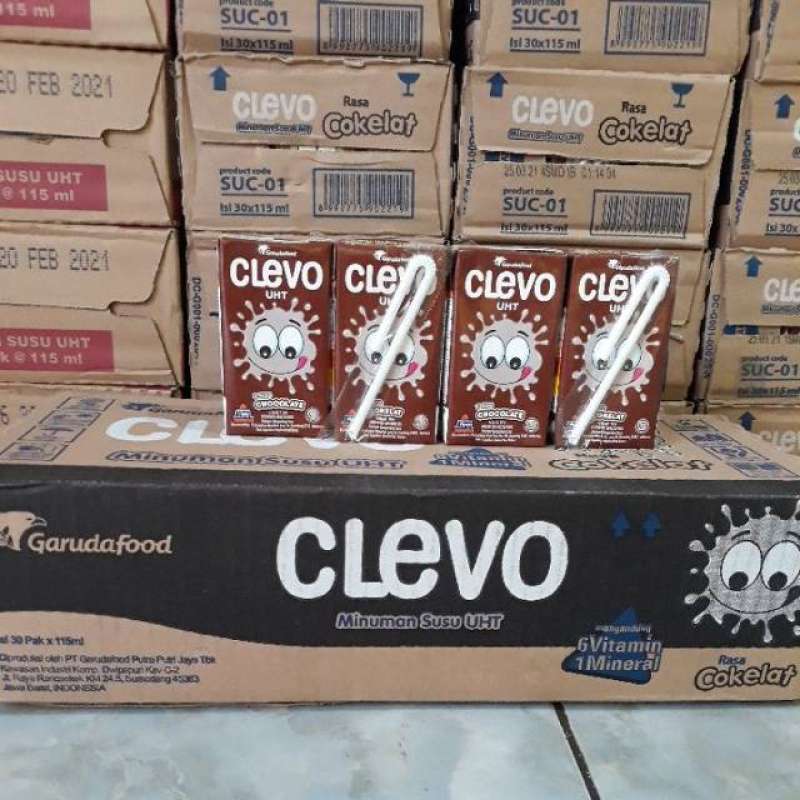 Jual MINUMAN SUSU CLEVO 115 ML UHT 1 DUS ISI 40 PCS STROBERI COKELAT ...
