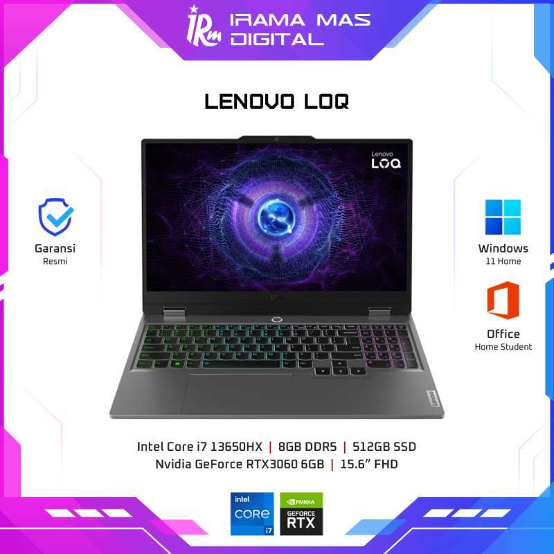 Jual Lenovo LOQ 15 Intel Core i7 13650HX 8GB 512GB SSD RTX3050 15.6 FHD ...
