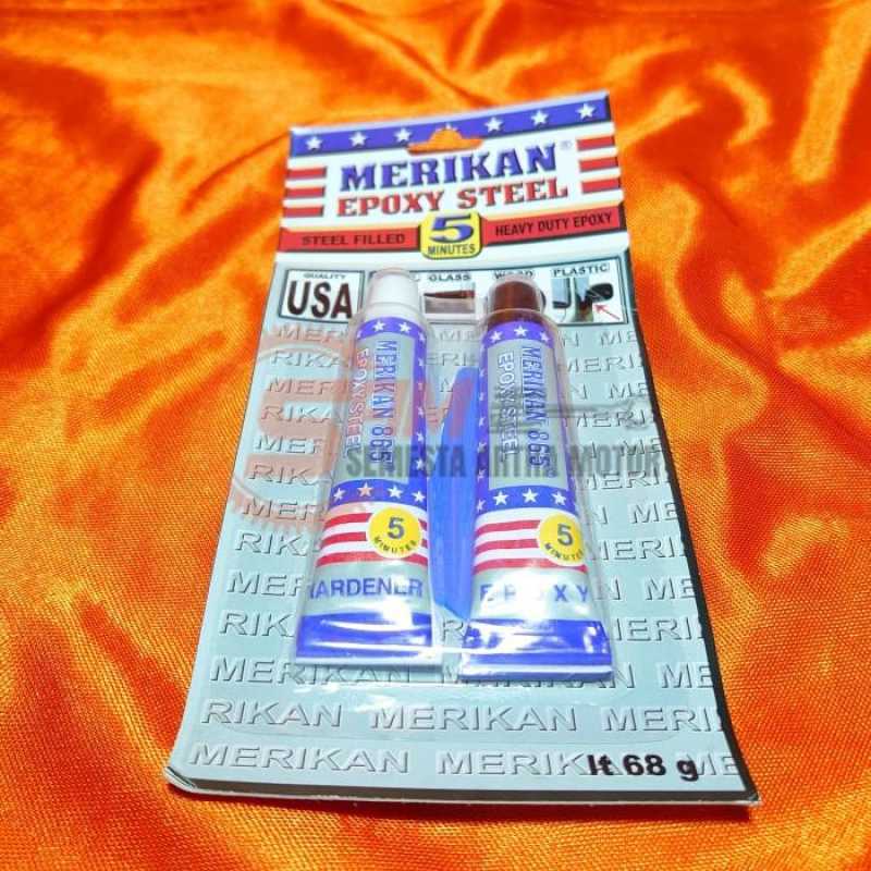 Jual Plastik Steel Merikan 68 gram Lem Besi Epoxy 5 Menit Harderner ...