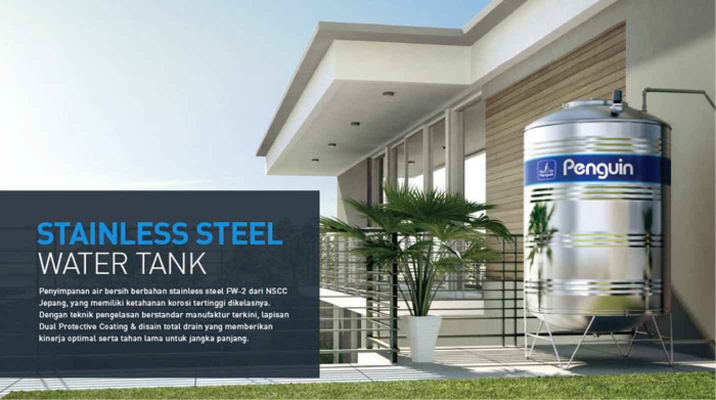 Promo Tangki Air Stainless PENGUIN TBSK 1000 Liter (FREE PLUMBING KIT ...