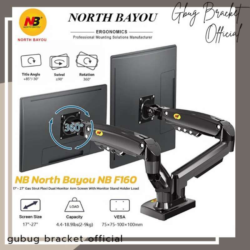 Promo Bracket TV Monitor LED LCD 17 - 27 North Bayou NB F160 Tilt ...
