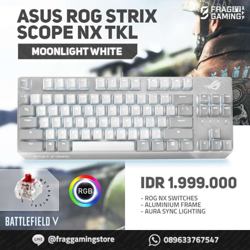 Promo ASUS ROG Strix Scope NX TKL Moonlight White Mechanical Gaming ...