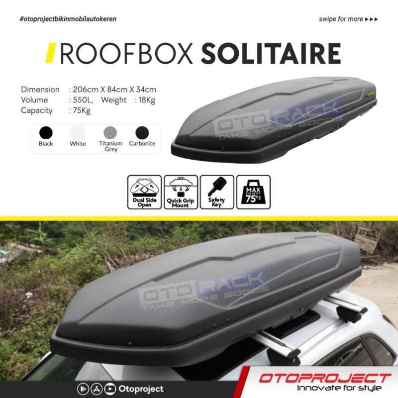 Jual Roof Box Roofbox Bagasi Atas Otorack Model Solitaire 550l Di ...