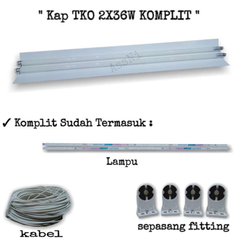 Promo KAP LAMPU TLD TKO 2X36W KOMPLIT TL LED Diskon 23% di Seller ...