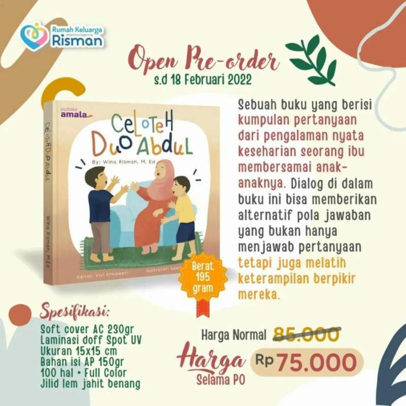 Jual Buku CELOTEH DUO ABDUL by Wina Risman - Cerita Keluarga Anak ...