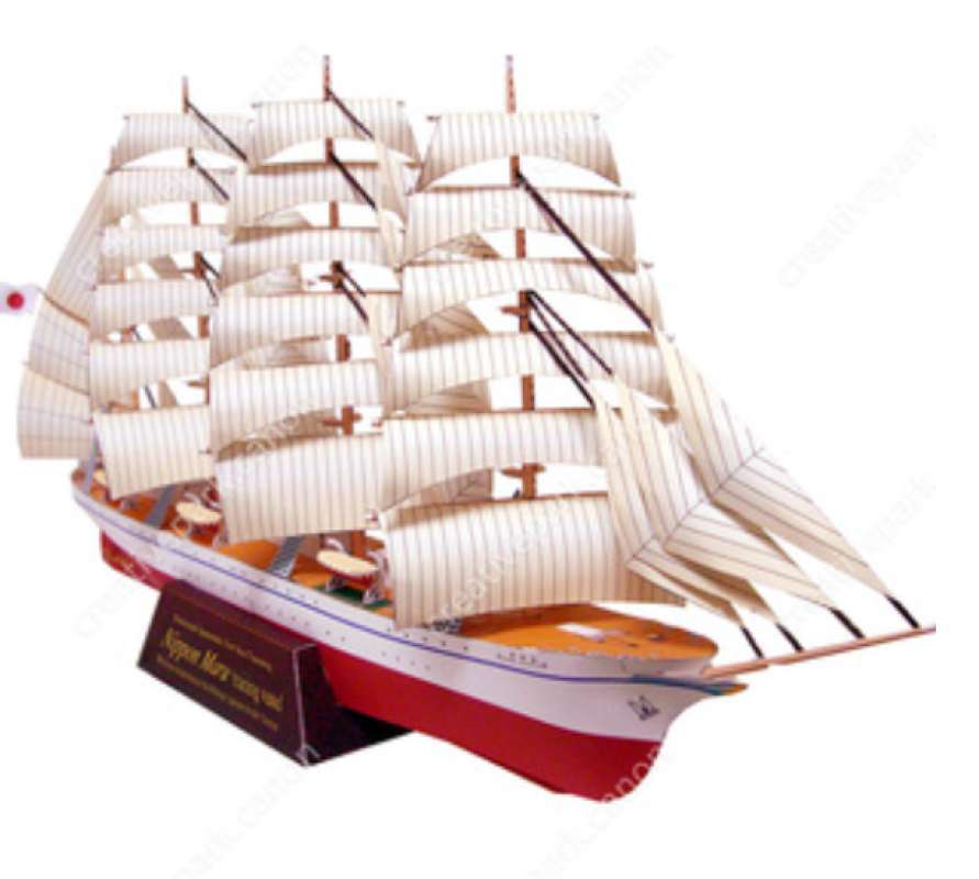 Promo KAPAL SAILSHIP NIPPON MARU PAPERCRAFT MINIATUR ACTION FIGURE DIY ...