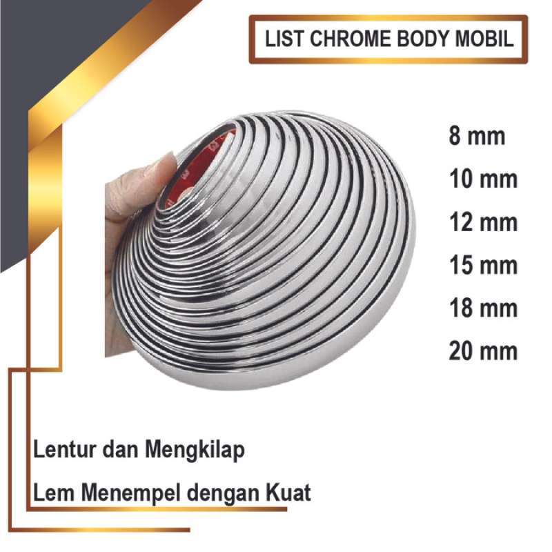 Jual List chrome 15 meter body trim moulding lebar ukuran 18mm di Seller Retail Indo Global ...
