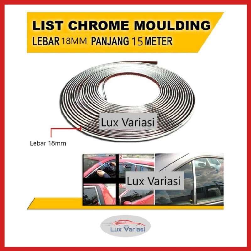 Jual List chrome 15 meter body trim moulding lebar ukuran 18mm di Seller Retail Indo Global ...