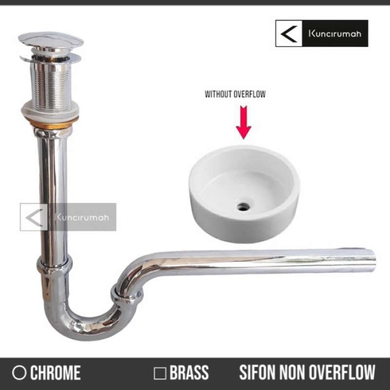Promo Leher angsa wasthafel / Pipa pembuangan wastafel non overflow Diskon 23% di Seller Kartizy ...