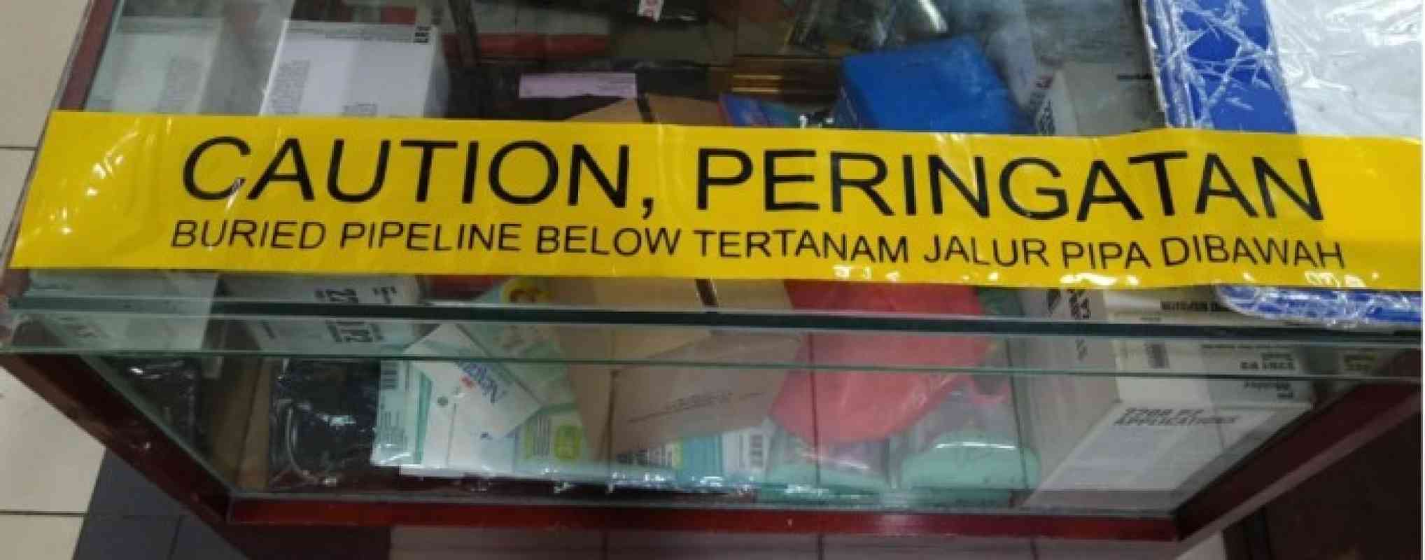 Promo warning tape pipe line under ground,Tanda peringatan jalur pipa ...